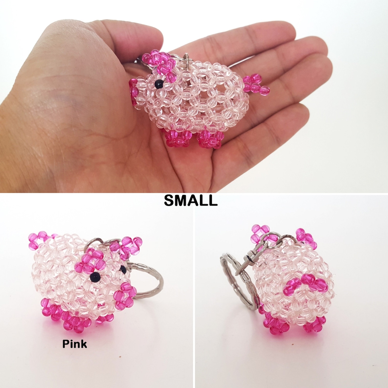 Beaded Pig Pig Keychain Beaded Pig Keychain Pink Pig Cute | Etsy