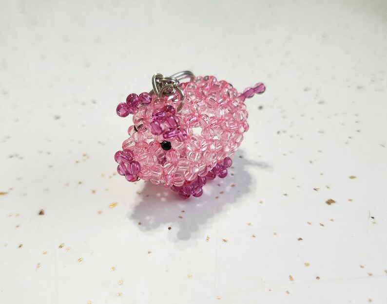 Beaded Pig, Pig Keychain, Beaded Pig Keychain, Pink Pig, Cute Piggy ...