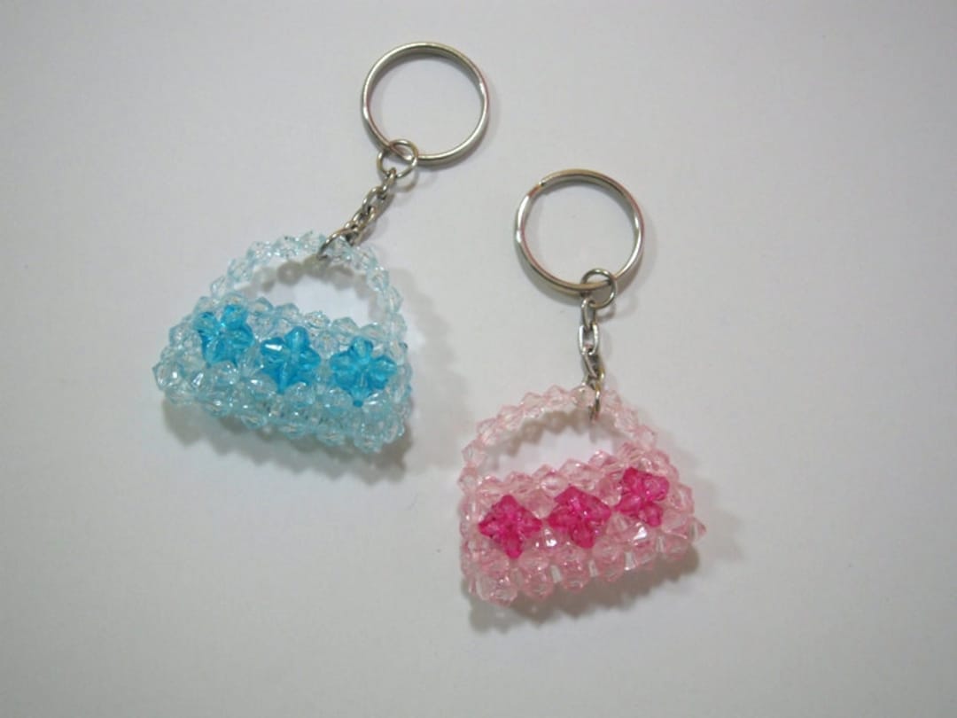 Beaded Purse Keychain, Mini Purse Keychain, Handbag Keychain, Tiny ...