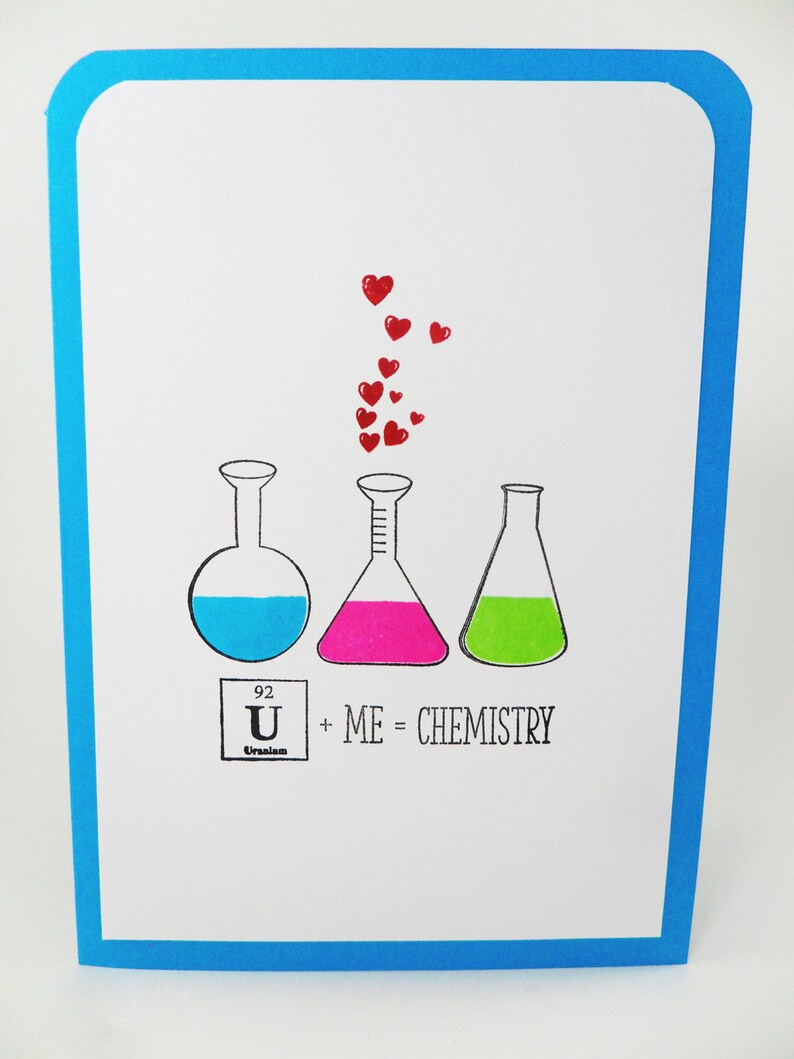 Chemistry Card, You + Me = Chemistry, Love Chemistry Card, Geeky Love ...