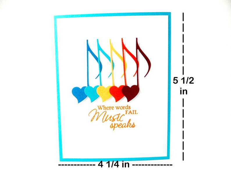 Music Card Music Love Card Love Note Card Music Speaks | Etsy