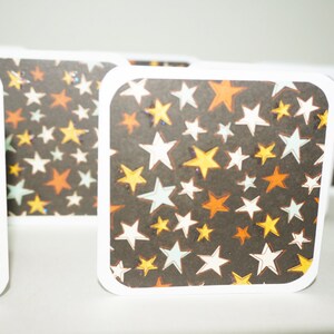 Blank Mini Cards, Stars Card, Starry Night Sky Cards, Yellow Stars ...