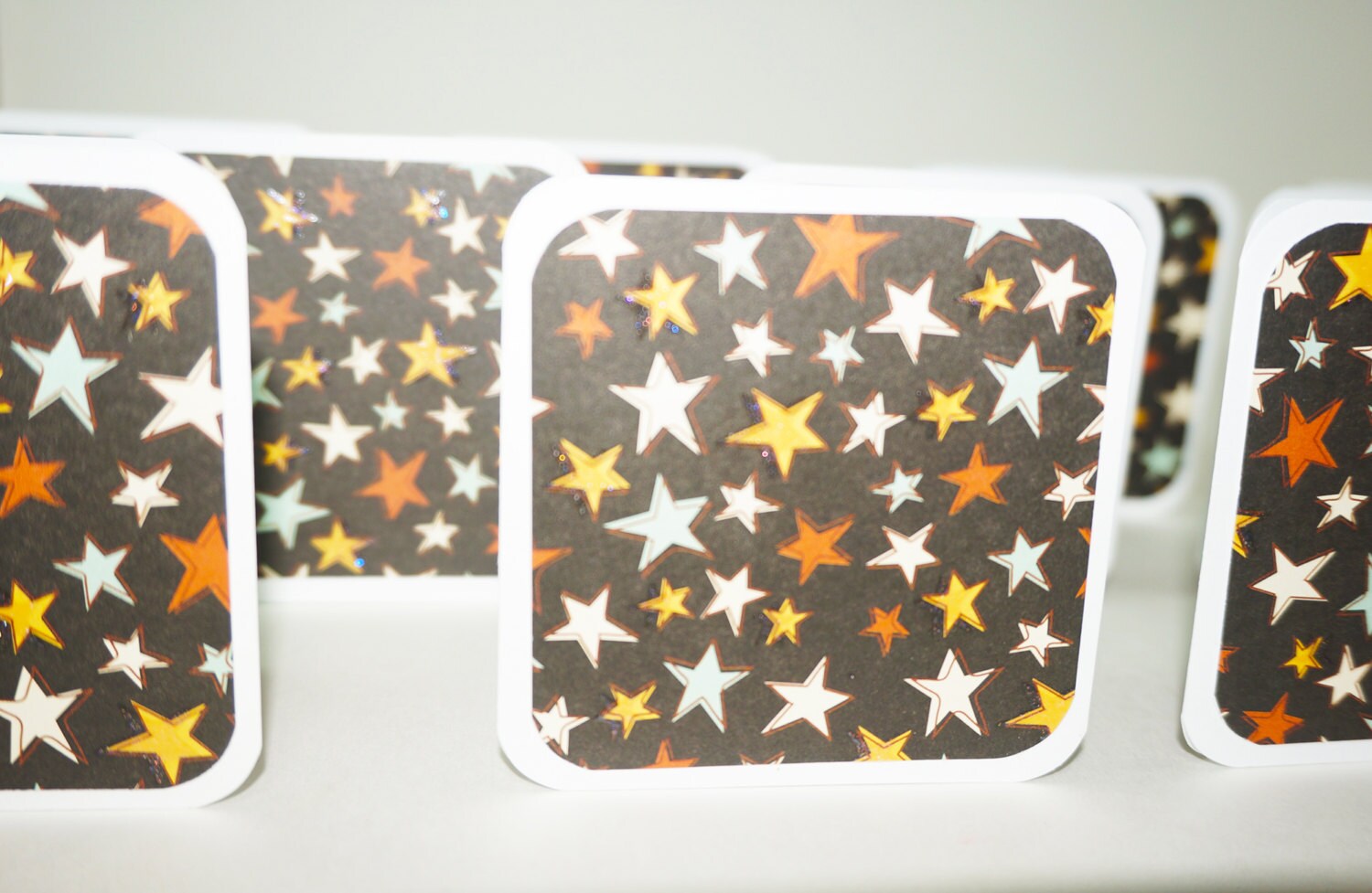 Blank Mini Cards Stars Card Starry Night Sky Cards Yellow | Etsy