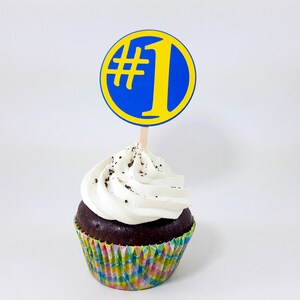 Number One Cupcake Topper, Victory Party Cupcake Topper, Championship ...