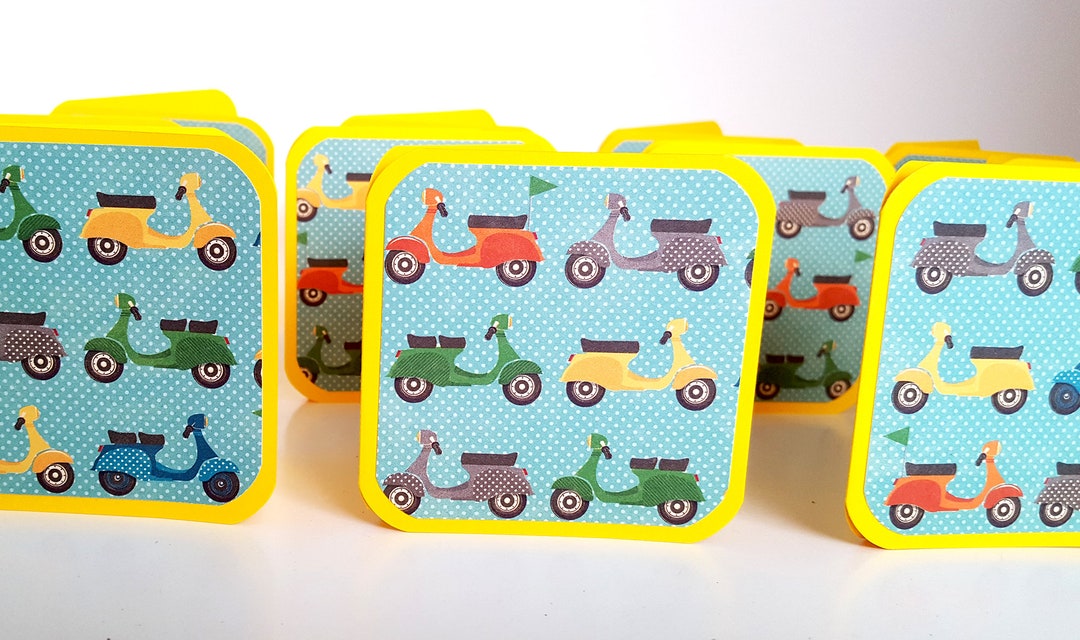 Scooter Card, Motorized Bike Card, Scooter Mini Card, Scooter Tags, 3x3 ...
