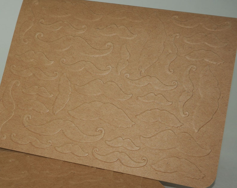 Mustache Card Mustache Blank Cards Embossed Cards Mustache - Etsy