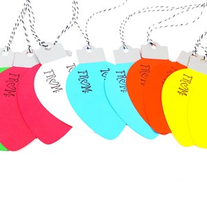 Christmas Tags, Light Bulb Tags, Light Tags, Christmas Light Tags ...