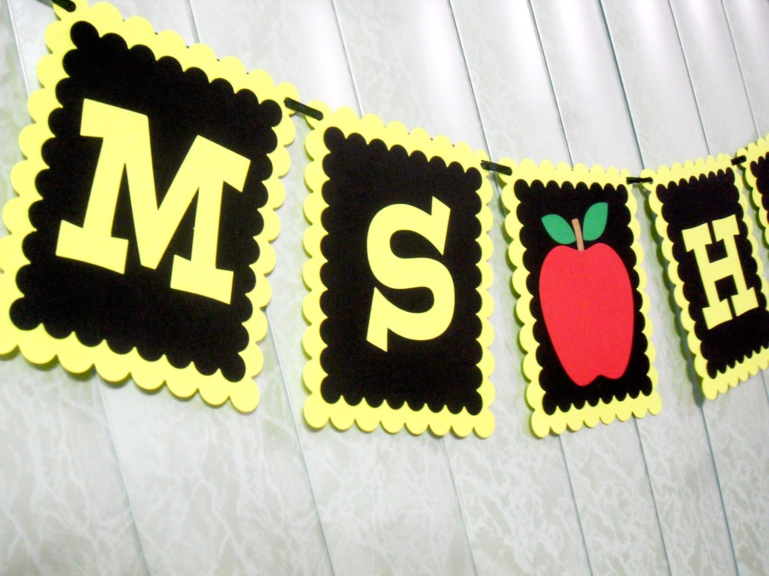 Teacher Banner, Scallop Banner, Scalloped Banner, Teacher Name Banner ...