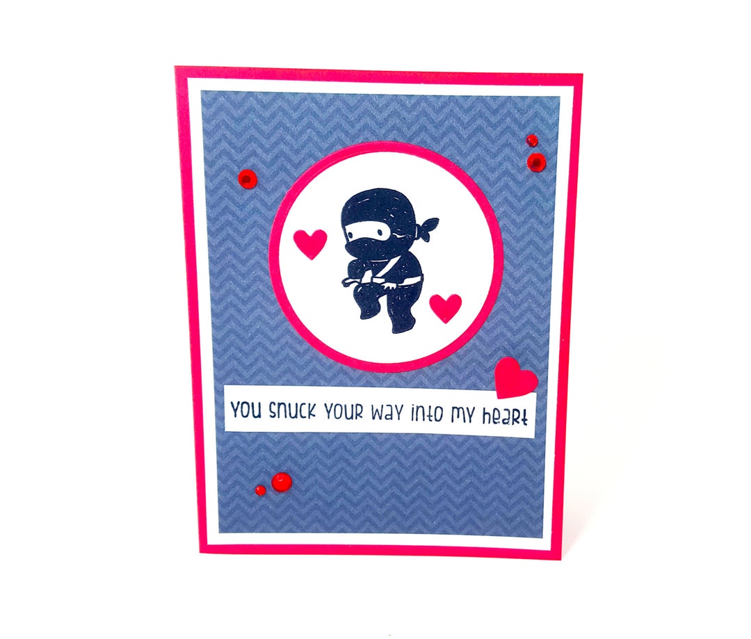 Ninja Card, Ninja Love Card, Snuck Your Way Card, Ninja Greeting Card ...