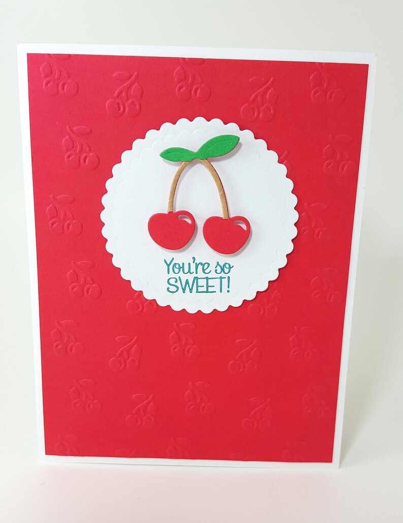 Cherry Card You're So Sweet Card Red Card Cherry Fruit | Etsy