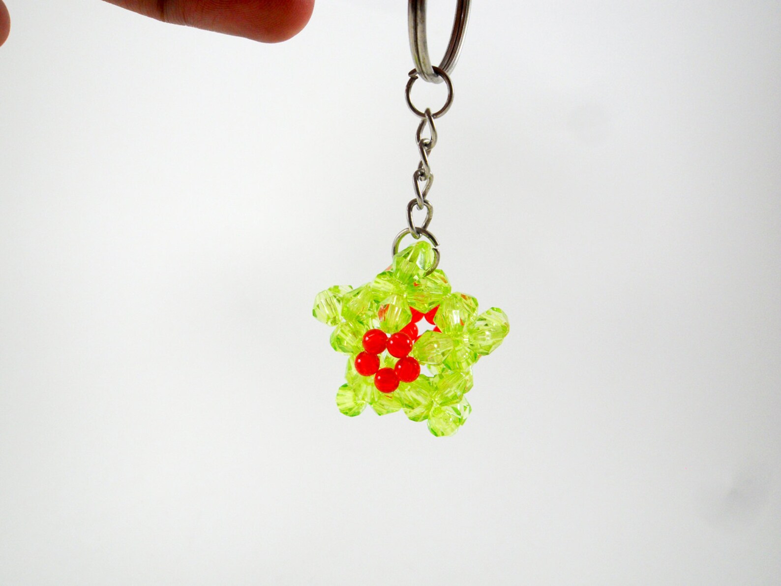 Puffy Star Keychain Beaded Keychain Star Keychain Beadwork | Etsy