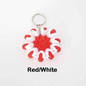 Flower Keychain, Beaded Flower, Big Flower Keychain, Floral Keychain ...