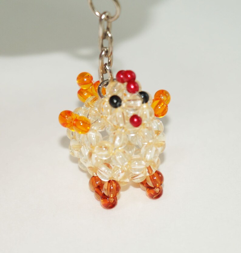Beaded Chicken Keychain, Beaded Hen, Easter Hen, Cute Bead Chickens ...