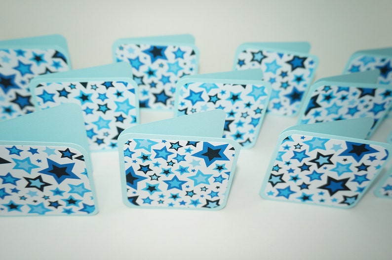 Blank Cards, 3X3 Cards, Stars Card, Blue Stars Card, Mini Note Cards ...