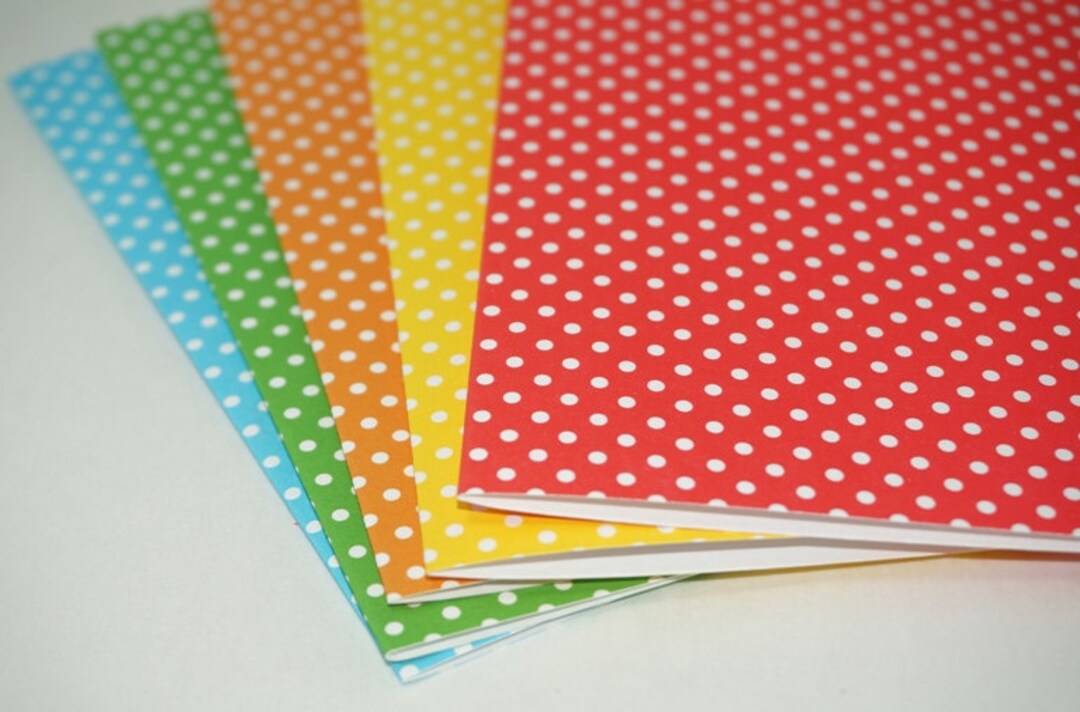 Polka Dot Note Cards, Colorful Stationery With Envelopes, Set of 5 ...