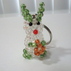Beaded Rabbit, Easter Rabbit, Rabbit Keychain, Rabbit With Carrot ...