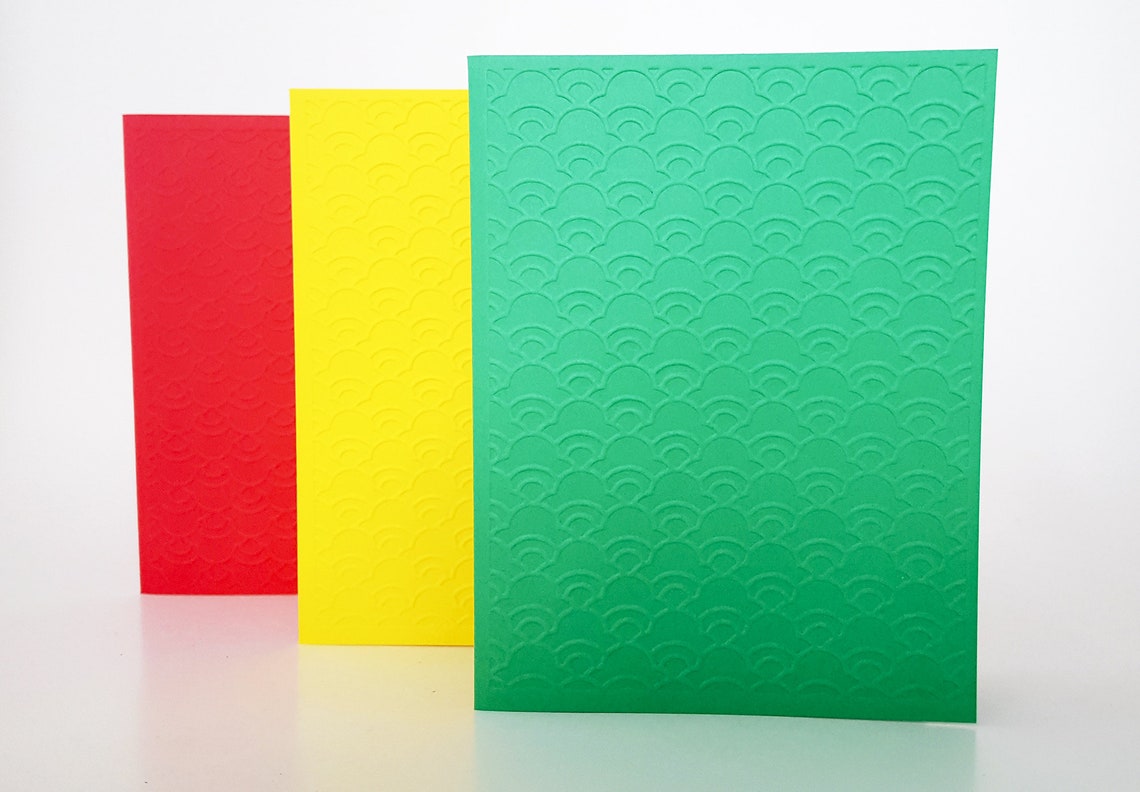 Scallop Cards Embossed Scallop Cards Asian Scallops Pattern - Etsy