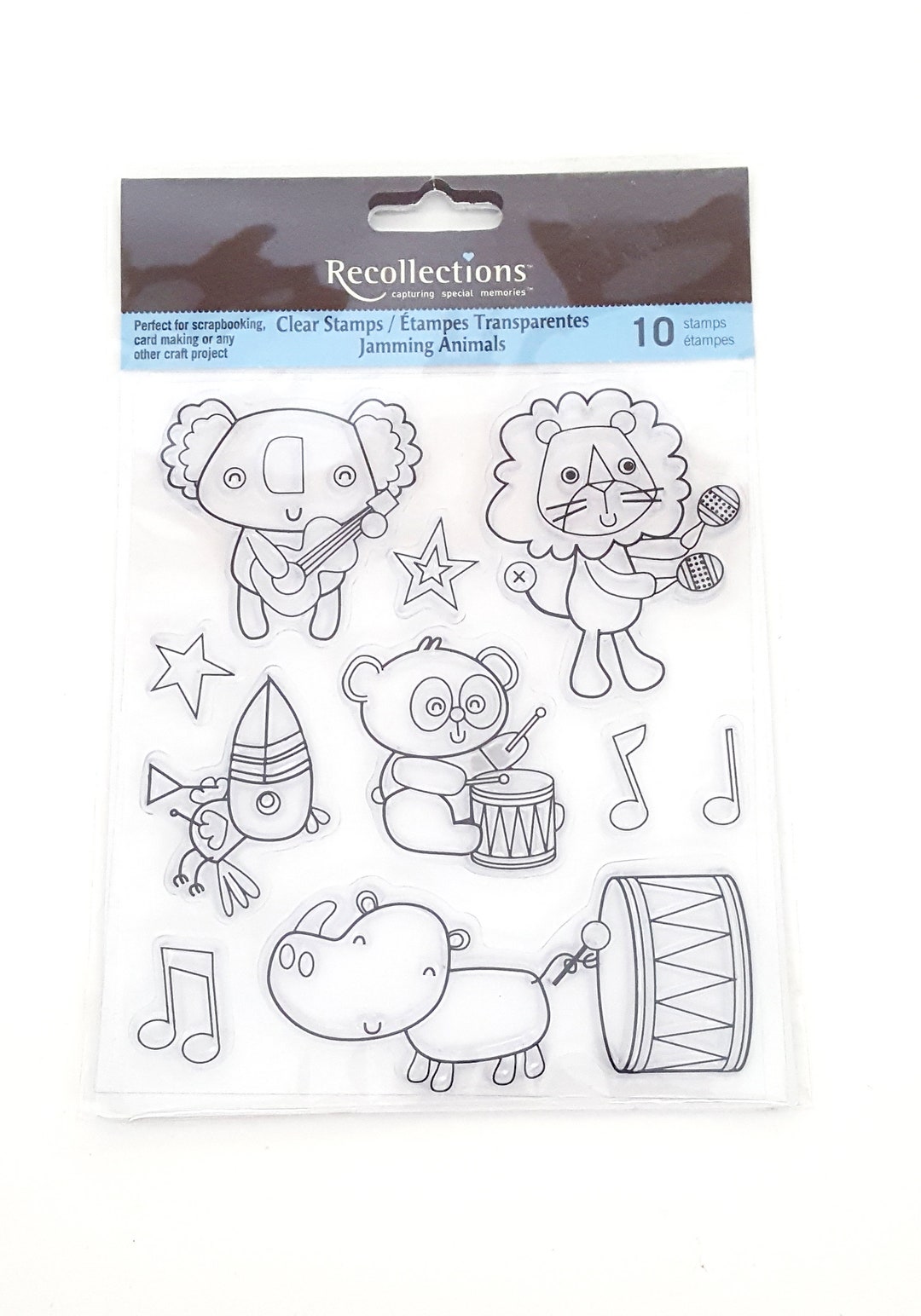 Jamming Animals Stamp, Baby Animals Stamp, Musical Animals Stamp, Cute ...