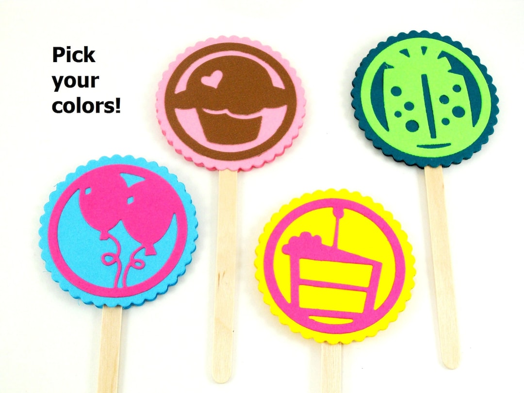 Cupcake Toppers, Birthday Cupcake Toppers, Cake Toppers, Party Cupcake ...