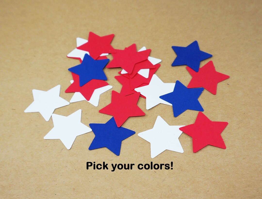 Cardstock Star Confetti, 1.25 Inch Die Cut Stars, Pick Your Colors, Cut ...