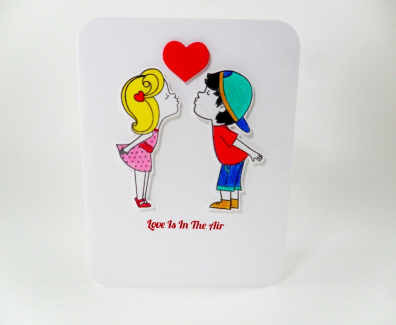 Kissing Card Kiss Card Valentine Card Little Kiss Card | Etsy