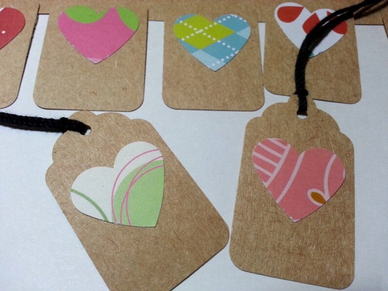 Tags With Hearts Kraft Heart Tags Cute Heart Tags Heart - Etsy