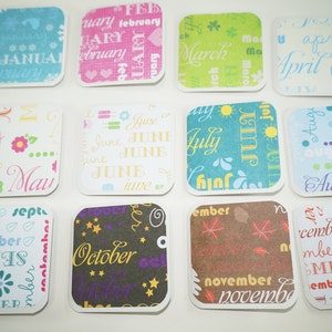 Mini Cards, 12 Months Blank Mini Cards, Mini Cards With Envelopes ...