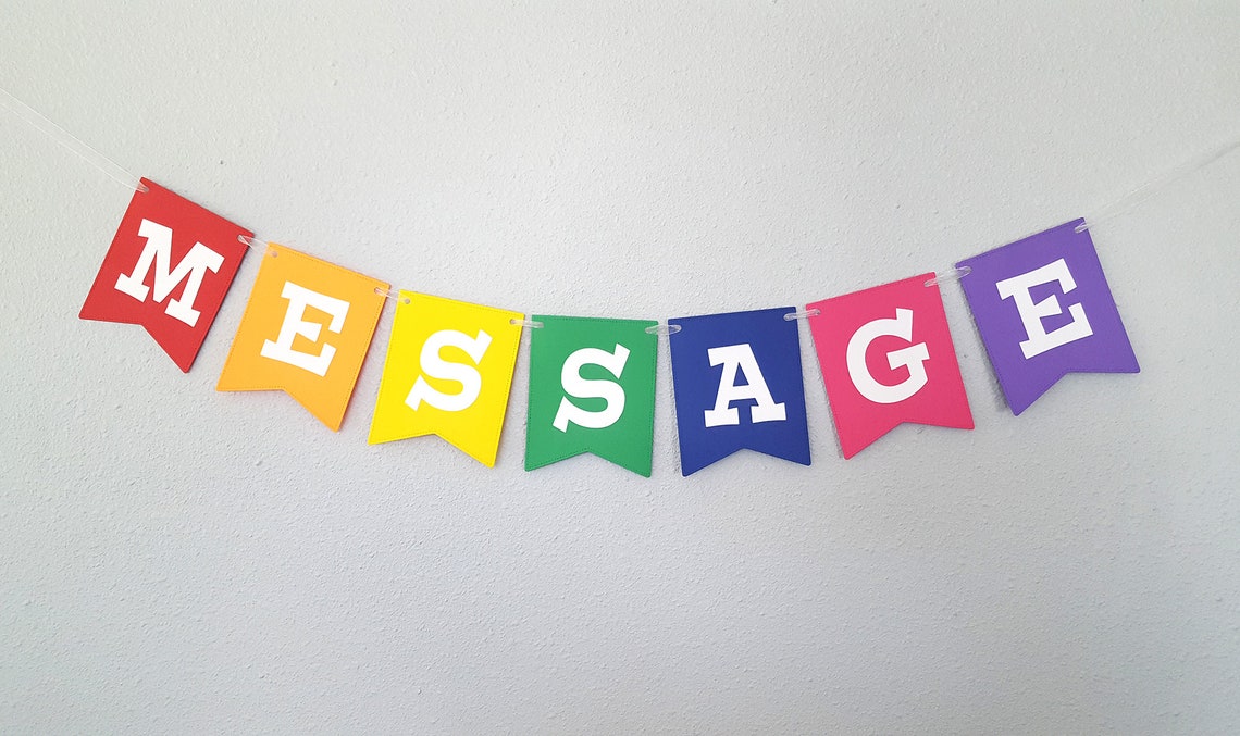 Rainbow Banner, Rainbow Colored Banner, Customizable Sign, Personalized ...