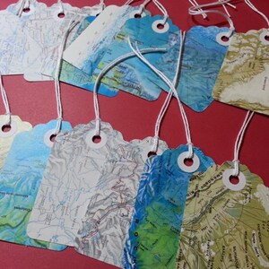 Atlas Tags, Upcycled Atlas Tags, Map Tags, 24 Pieces Upcycled Tags ...