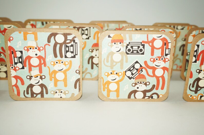 Monkey Card Monkey Mini Card Cool Monkeys Mini Cards Square - Etsy