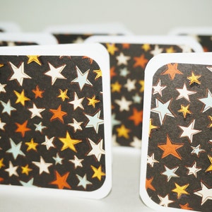 Blank Mini Cards, Stars Card, Starry Night Sky Cards, Yellow Stars ...