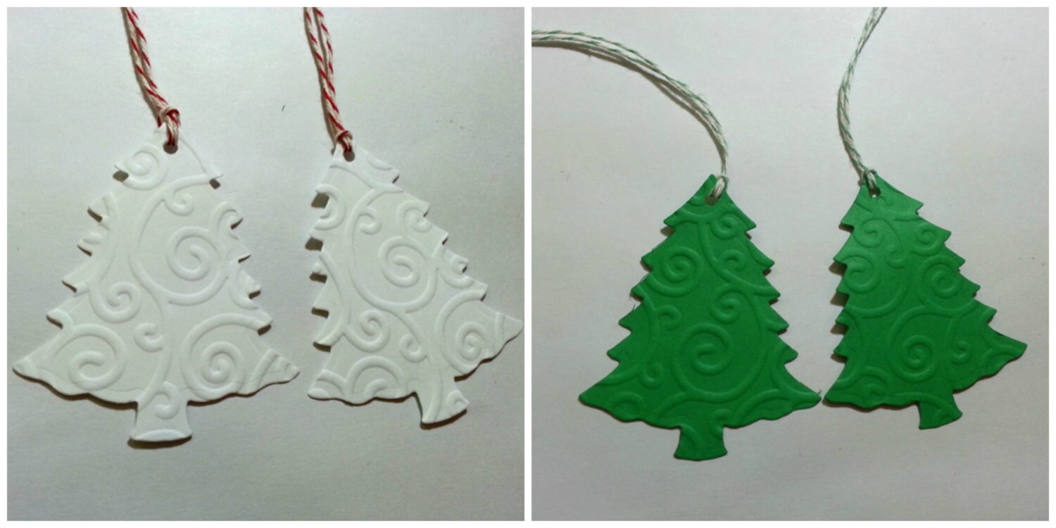 Christmas Tree Tag Embossed Christmas Trees Christmas Tree | Etsy