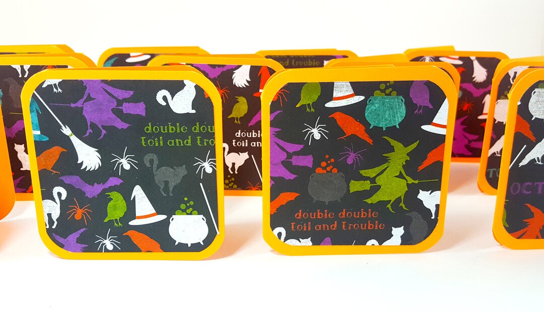 Halloween Mini Cards, Witch Mini Cards, Square Cards, Square Tags 3x3 ...