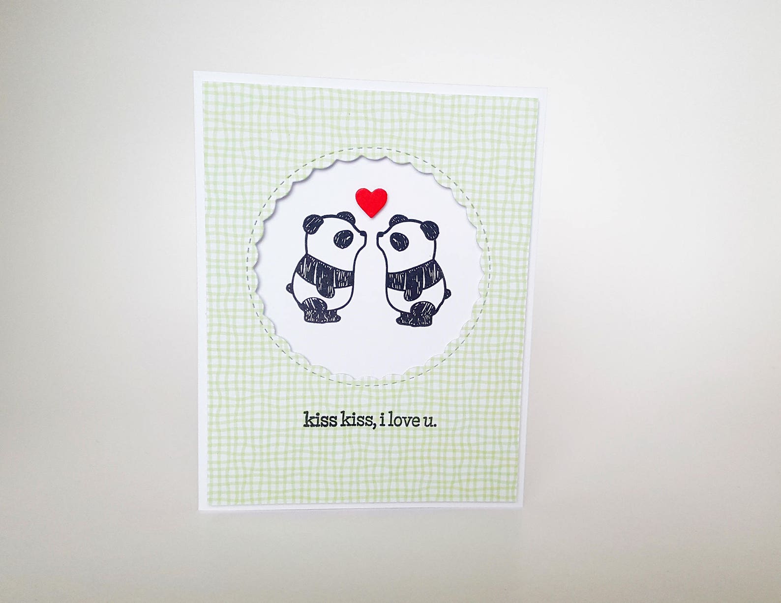 Panda Card Panda Love Card Panda Kiss Card Cute Pandas | Etsy