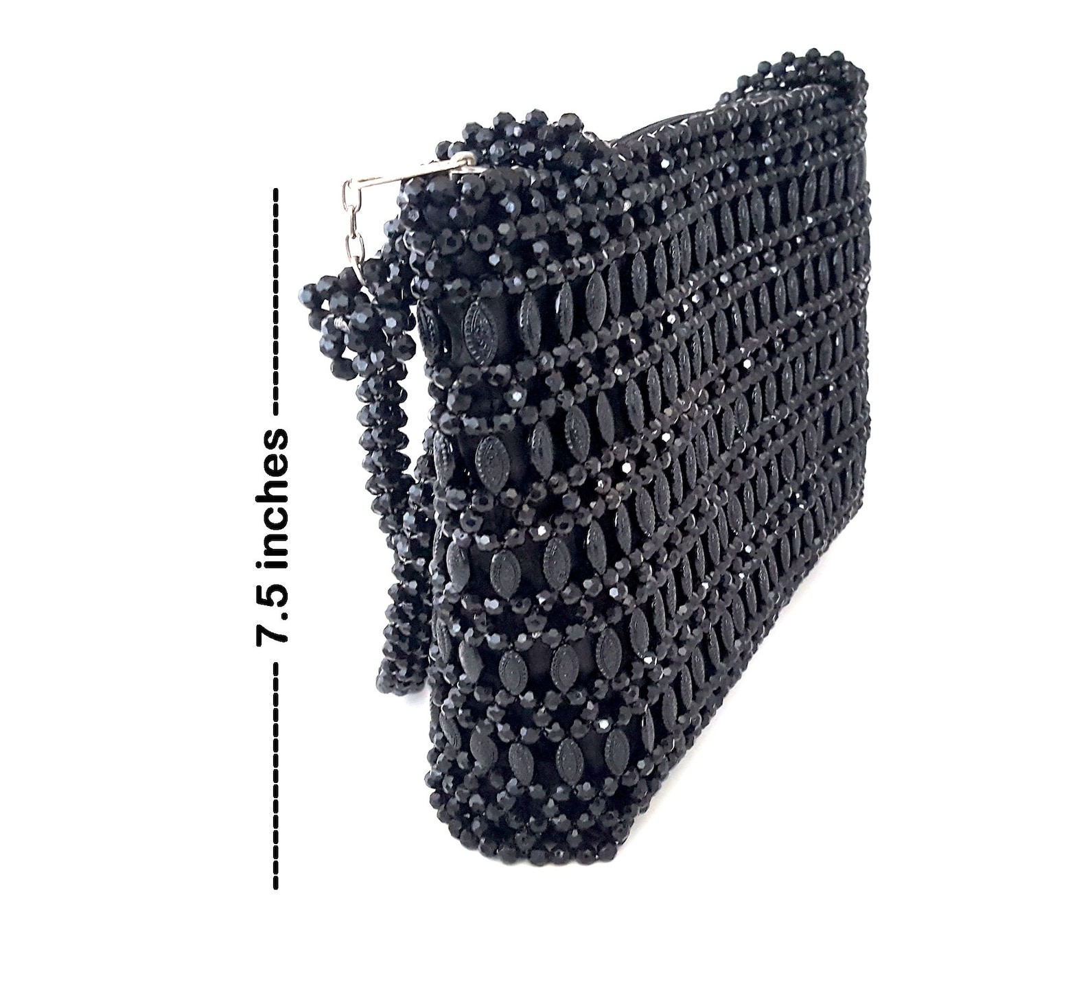 Beaded Purse Bead Black Shoulder Bag Beaded Handbag Unique | Etsy