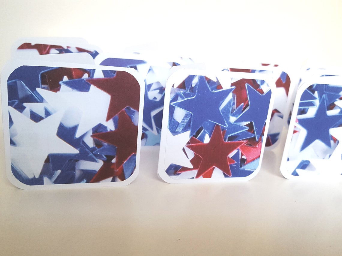 Patriotic Stars Cards Stars Mini Cards Red White and Blue - Etsy