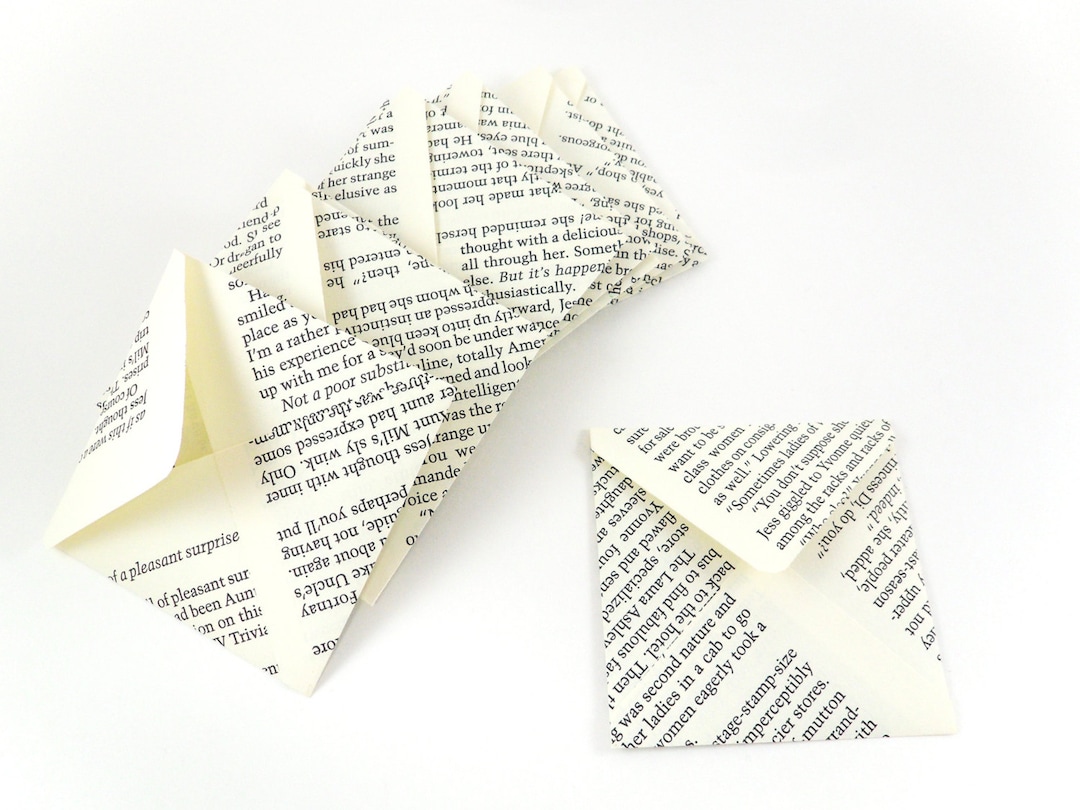 Book Page Envelopes, Old Book Pages Stationery, 3x3 Envelopes, Old ...