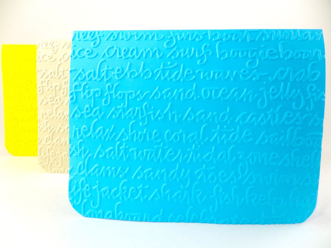 Summer Card, Embossed Summer Cards, Set of Summer-themed Cards, Beach ...