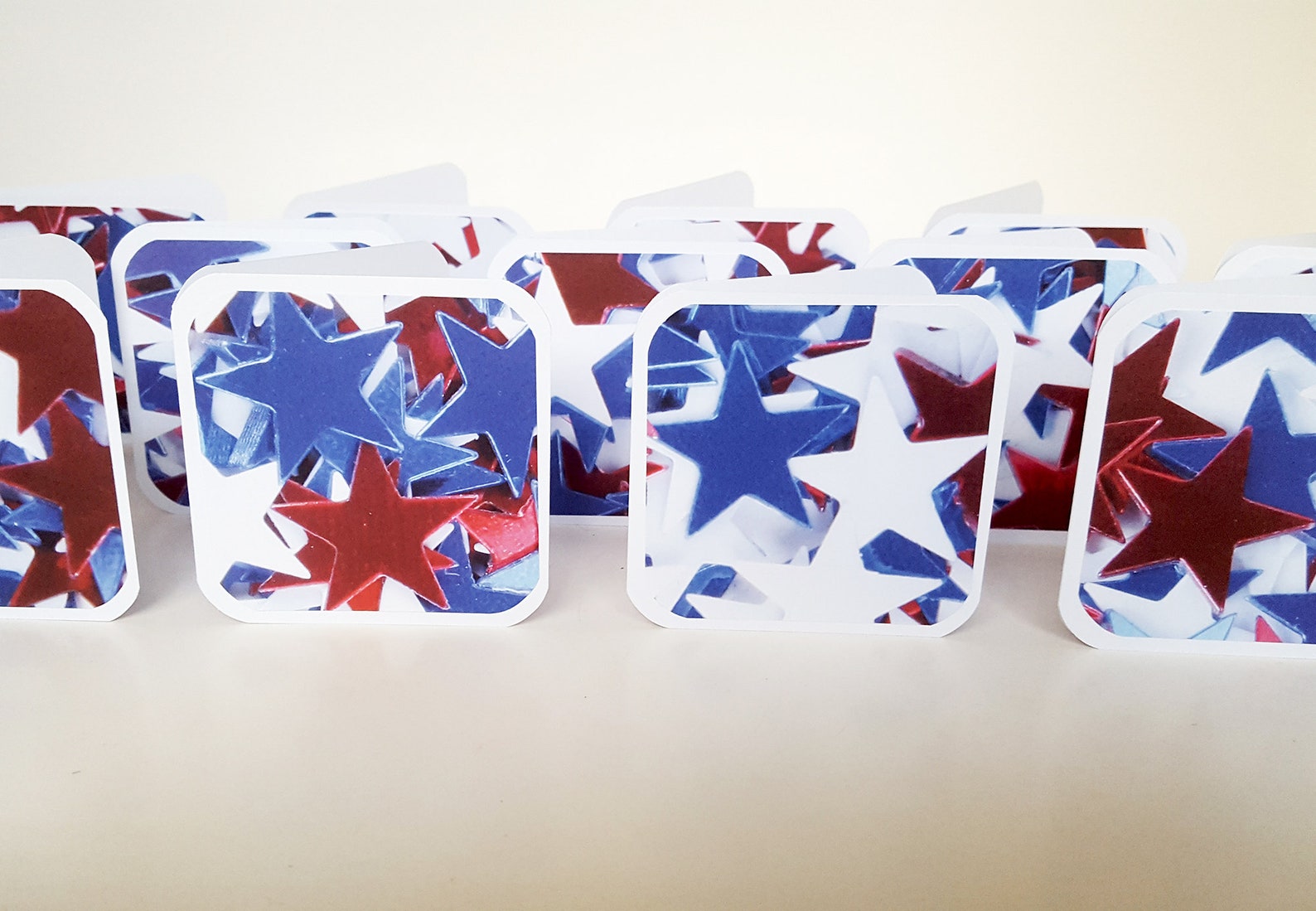 Patriotic Stars Cards Stars Mini Cards Red White and Blue - Etsy