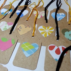 Tags With Hearts, Kraft Heart Tags, Cute Heart Tags, Heart Gift Tags ...