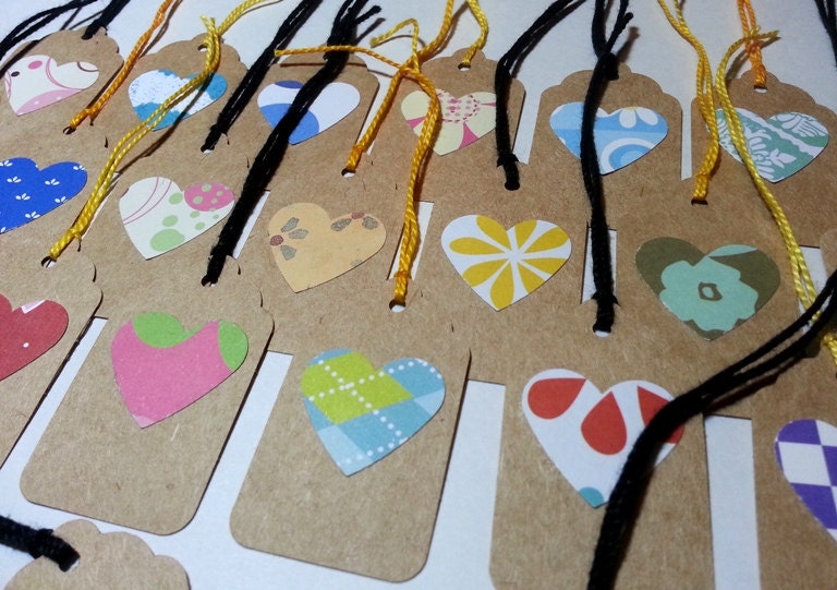 Tags With Hearts Kraft Heart Tags Cute Heart Tags Heart - Etsy