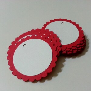 Scallop Circle Tag Pick Your Color, Colored Tags, Fancy Scallop Tags ...
