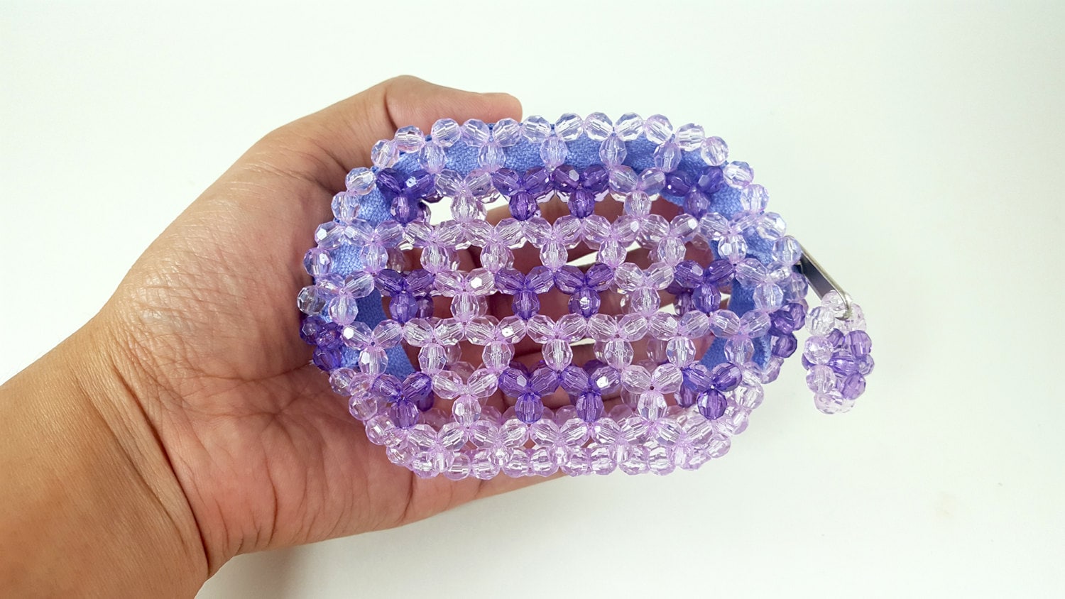 Beaded Wallet, Beaded Coin Purse, Yellow Teal Bead Coin Purse, Bead ...