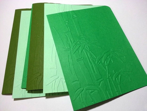 Bamboo Blank Cards Green Cards Bamboo Embossed Cards | Etsy