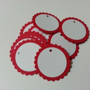 Scallop Circle Tag Pick Your Color, Colored Tags, Fancy Scallop Tags ...