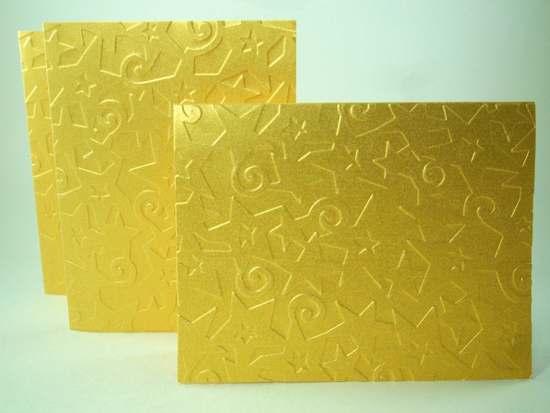 Gold Star Cards Gold A2 Cards Golden Cards Set of 3 Gold - Etsy