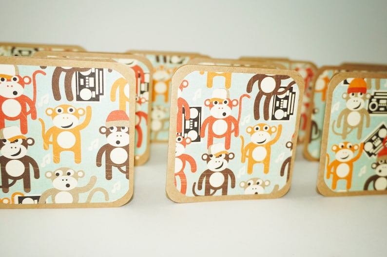 Monkey Card Monkey Mini Card Cool Monkeys Mini Cards Square - Etsy