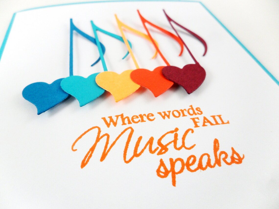 Music Card Music Love Card Love Note Card Music Speaks - Etsy