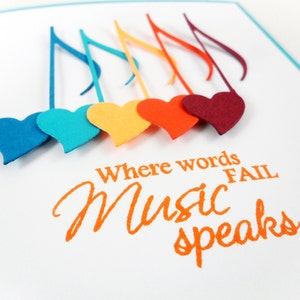 Music Card, Music Love Card, Love Note Card, Music Speaks Card ...