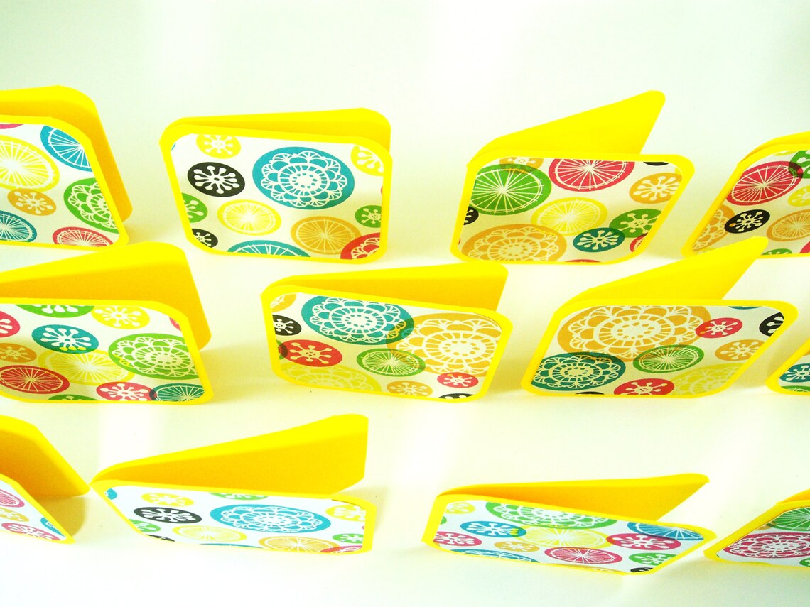 Blank Mini Cards Colorful Circles Mini Cards Square Tags | Etsy